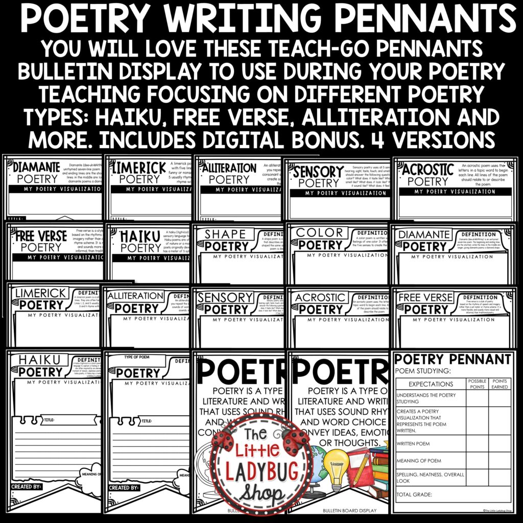 Poetry Writing Unit Activities - The Little Ladybug Shop