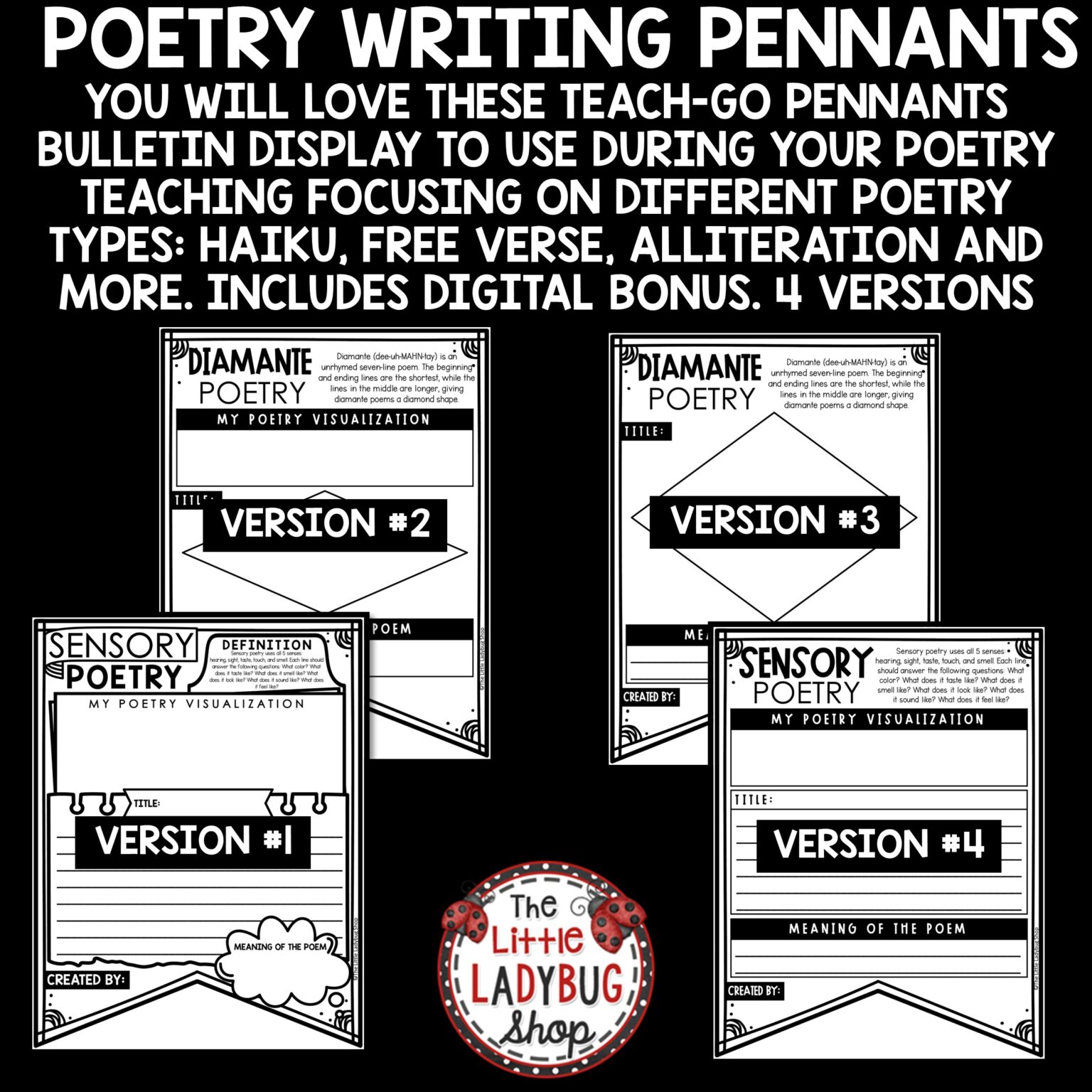 Poetry Writing Unit Activities - The Little Ladybug Shop