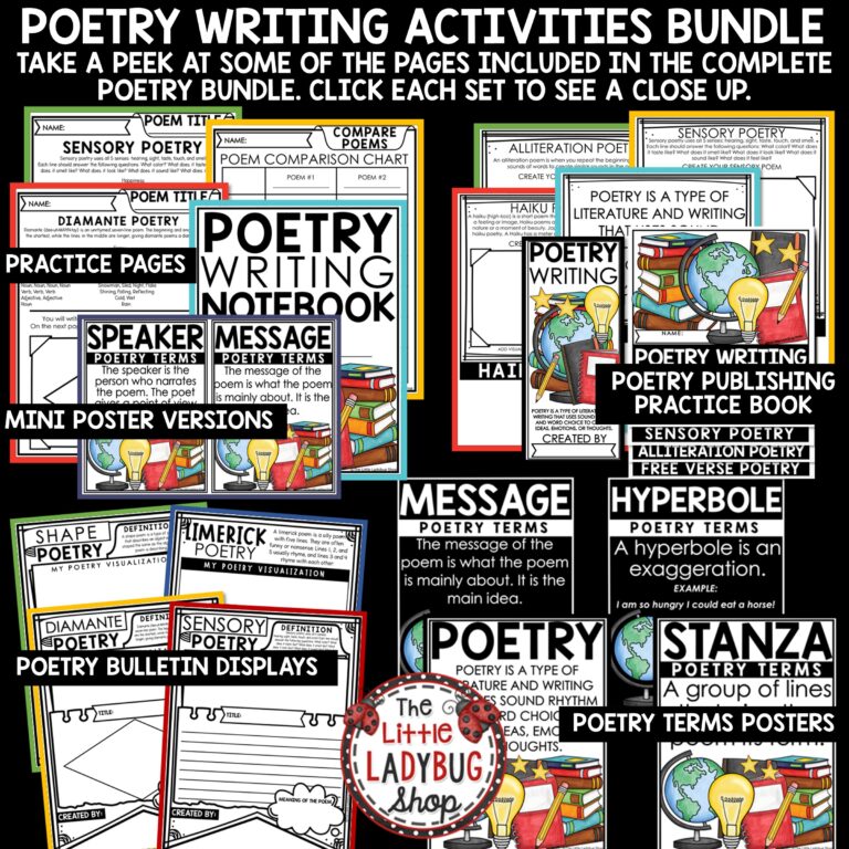 Poetry Writing Unit Activities - The Little Ladybug Shop