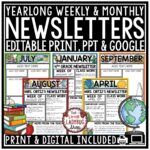 Editable Classroom Newsletter & Calendar Templates Bundle - The Little ...