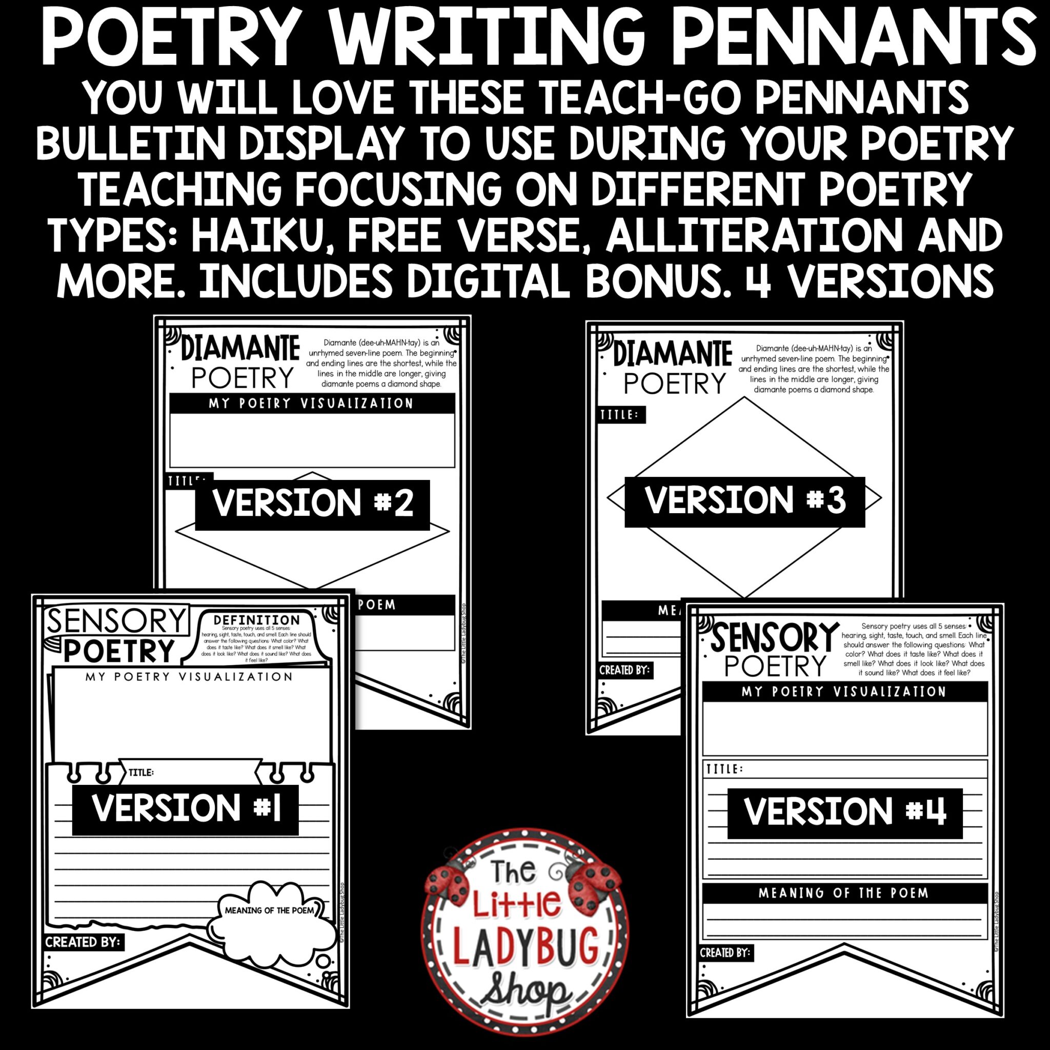 Poetry Writing Unit Activities - The Little Ladybug Shop