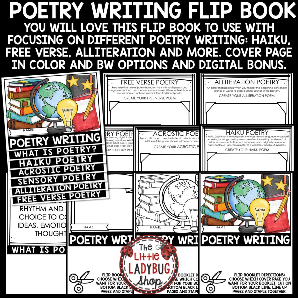 Poetry Writing Unit Activities - The Little Ladybug Shop