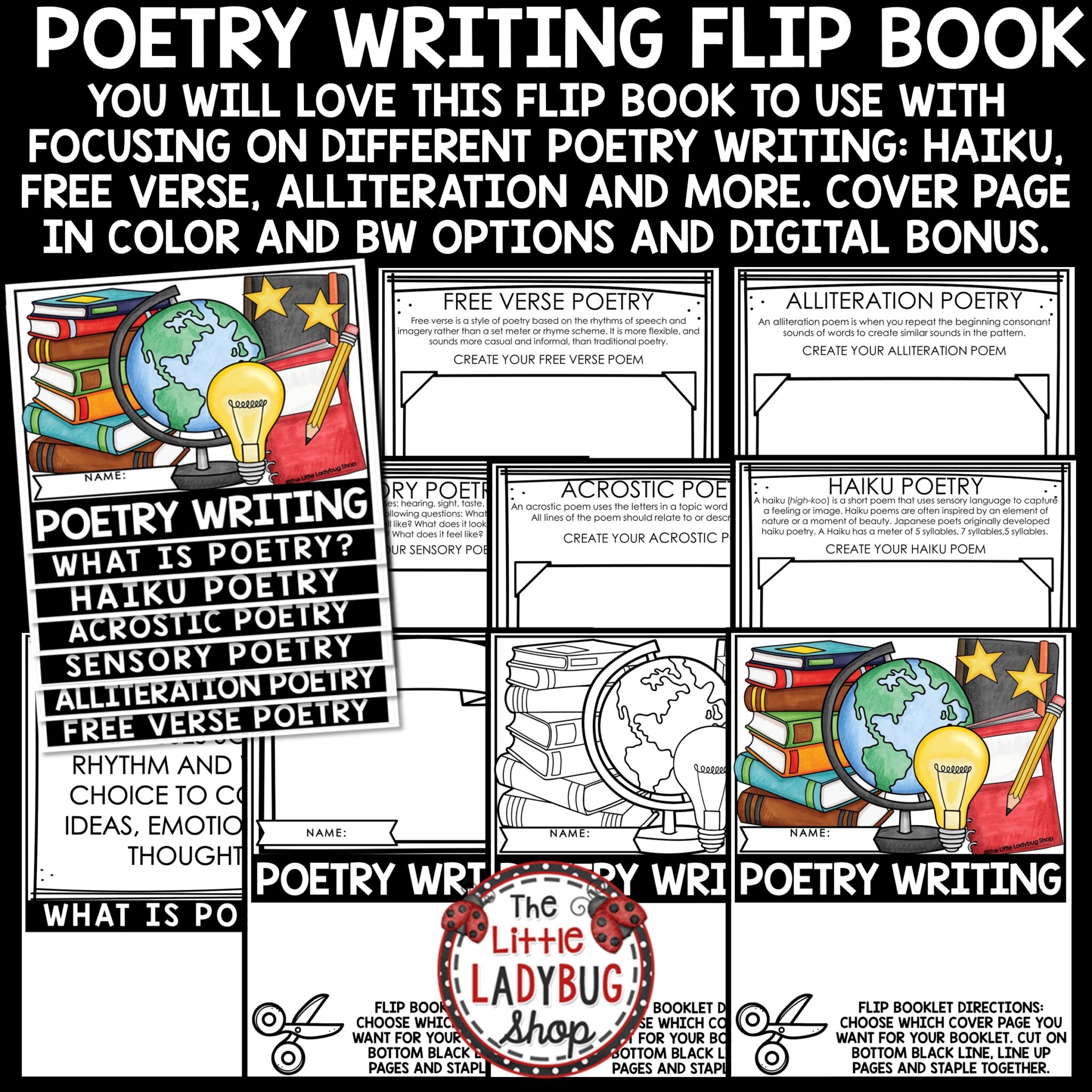 Poetry Writing Unit Activities - The Little Ladybug Shop