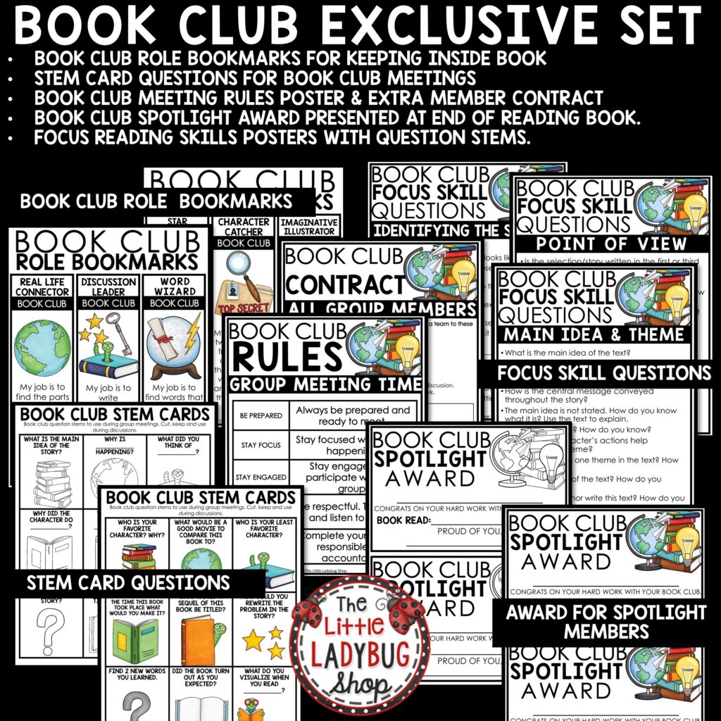 Book Club Activities Literature Circles - The Little Ladybug Shop