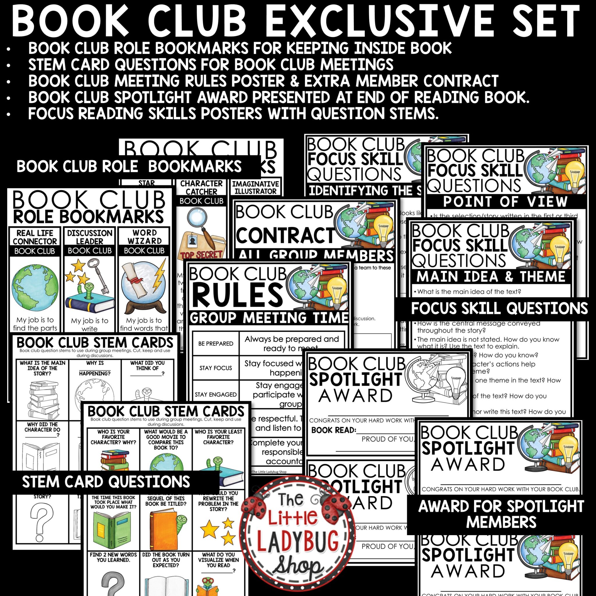 Book Club Activities Literature Circles - The Little Ladybug Shop