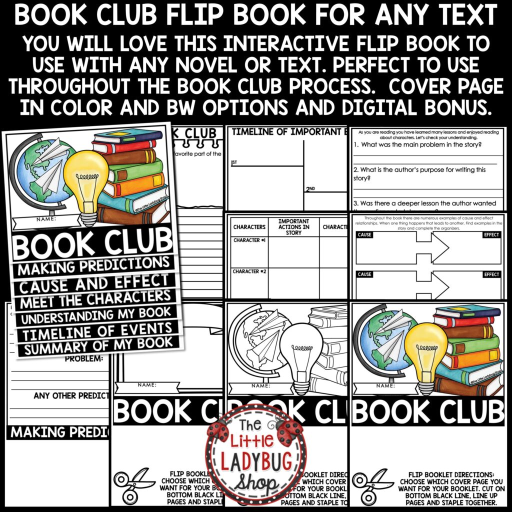 Book Club Activities Literature Circles - The Little Ladybug Shop
