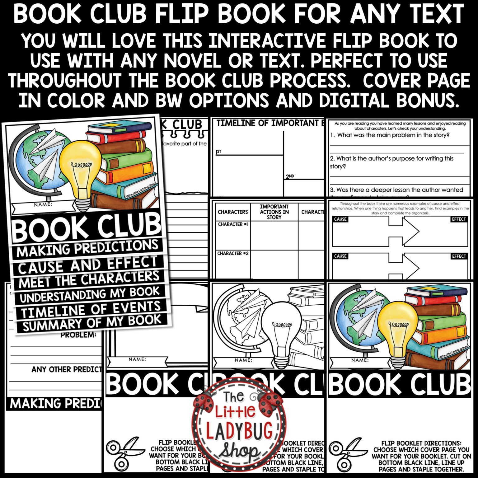 Book Club Activities Literature Circles - The Little Ladybug Shop