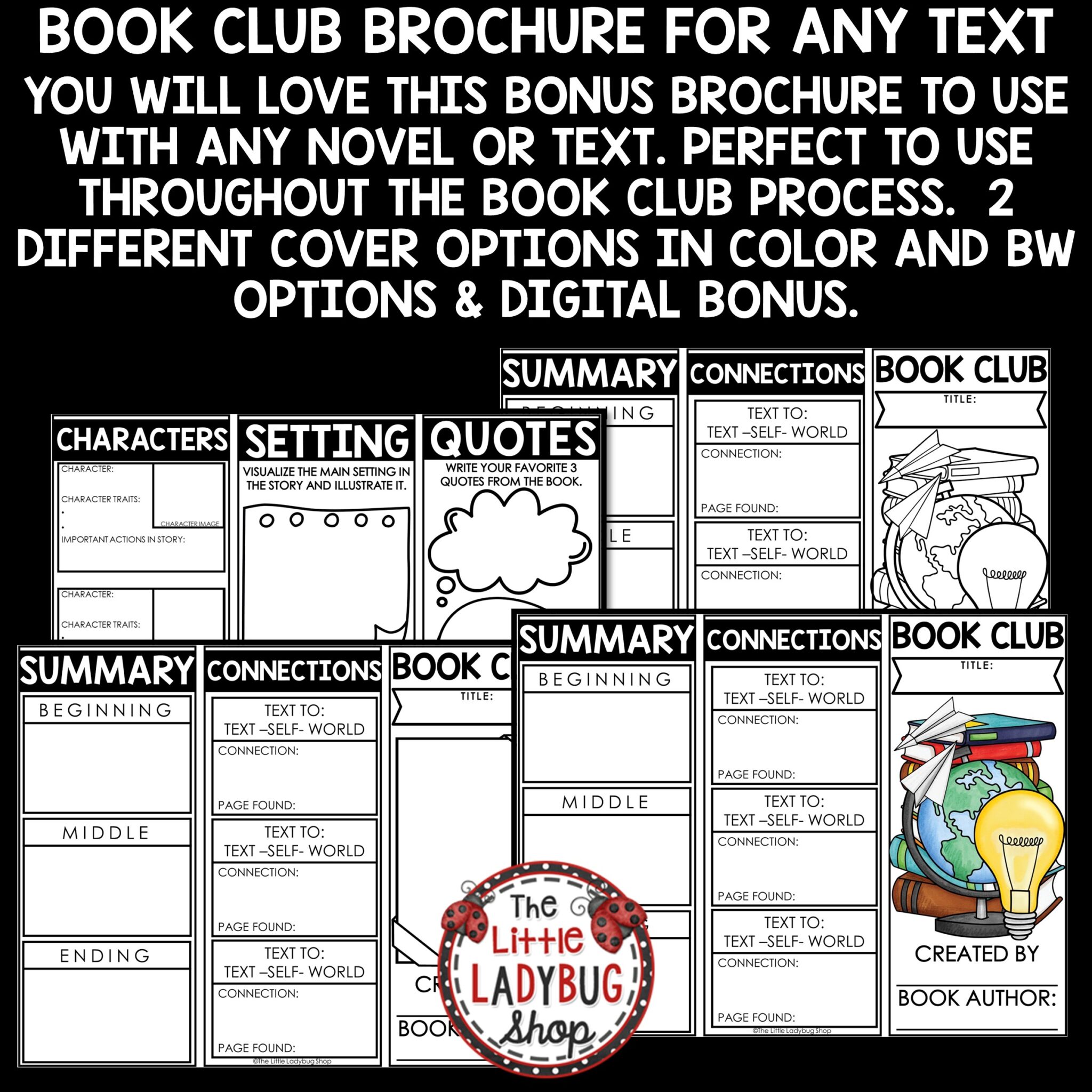 Book Club Activities Literature Circles - The Little Ladybug Shop