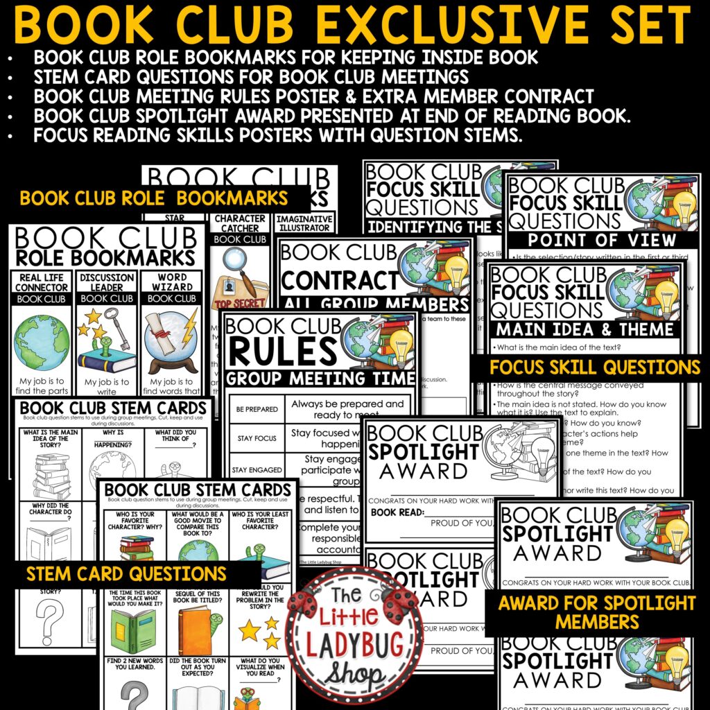 Book Club Activities Literature Circles - The Little Ladybug Shop