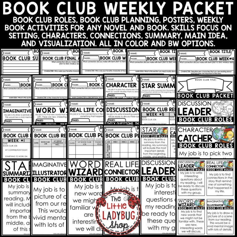 Book Club Activities Literature Circles - The Little Ladybug Shop