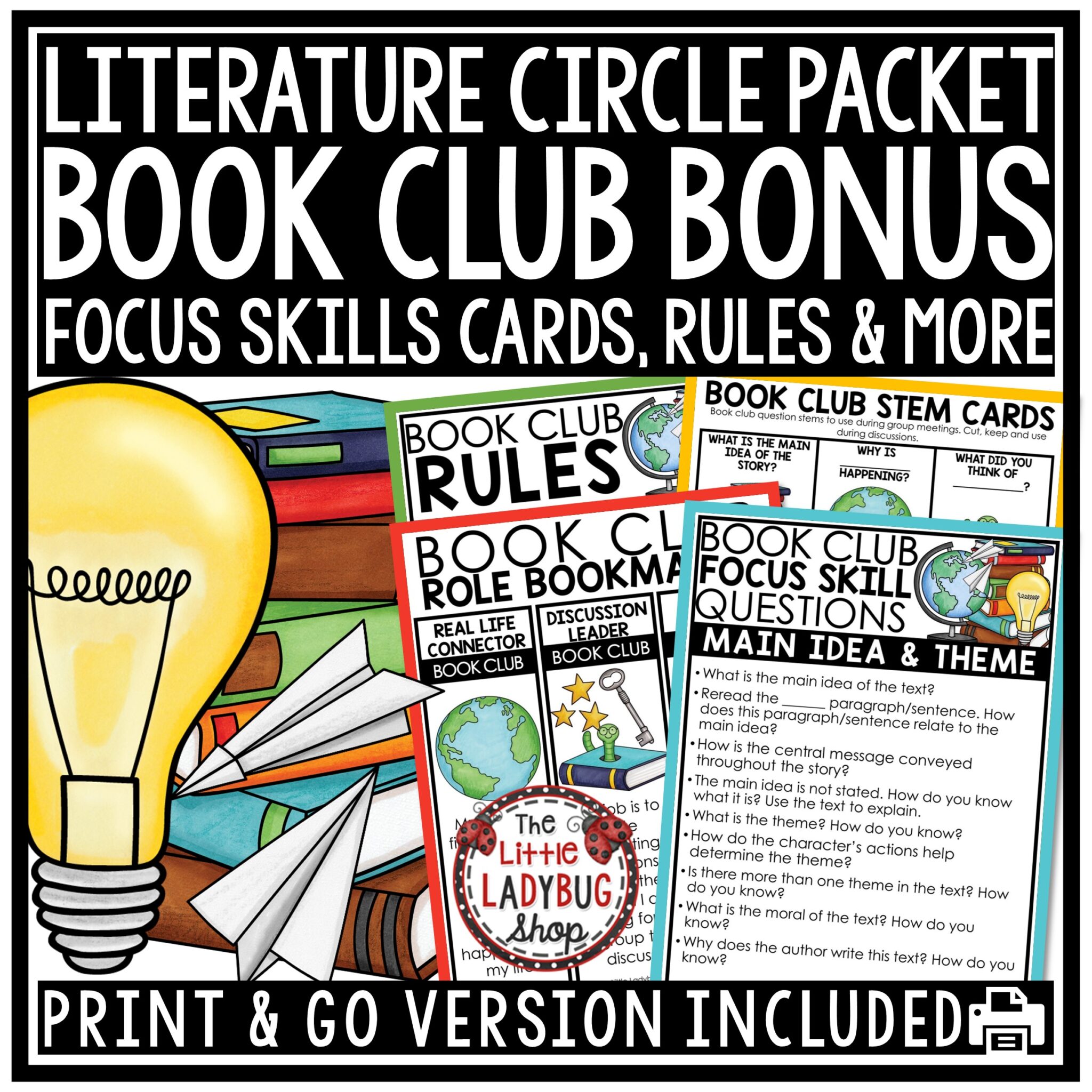 Book Club Activities Literature Circles - The Little Ladybug Shop