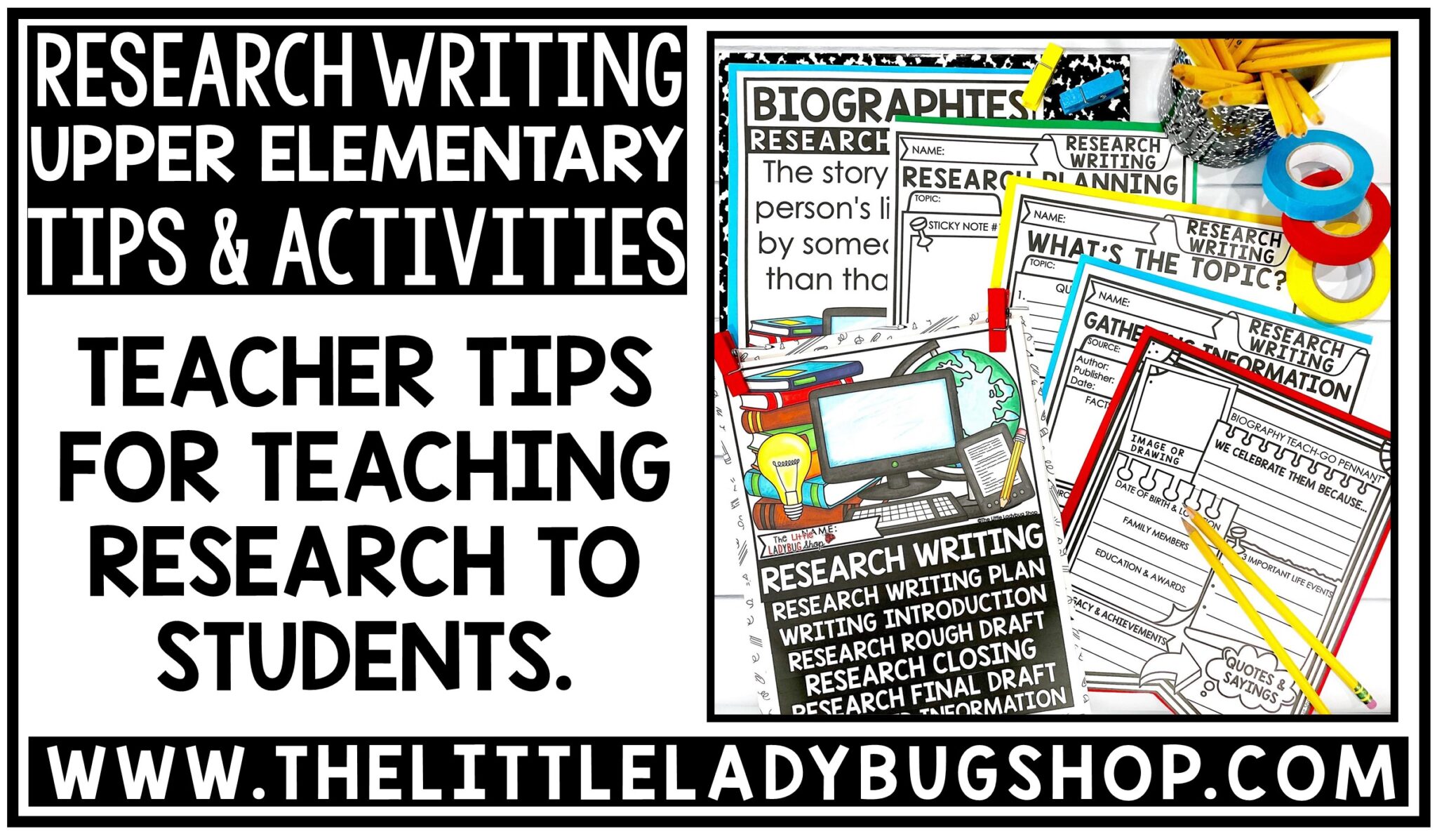 Teaching Research Writing in Upper Elementary - The Little Ladybug Shop