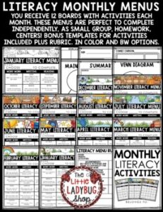 Literacy Centers Early Finishers Activities Writing Prompts Word Work ...