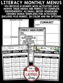 Literacy Centers Early Finishers Activities Writing Prompts Word Work ...