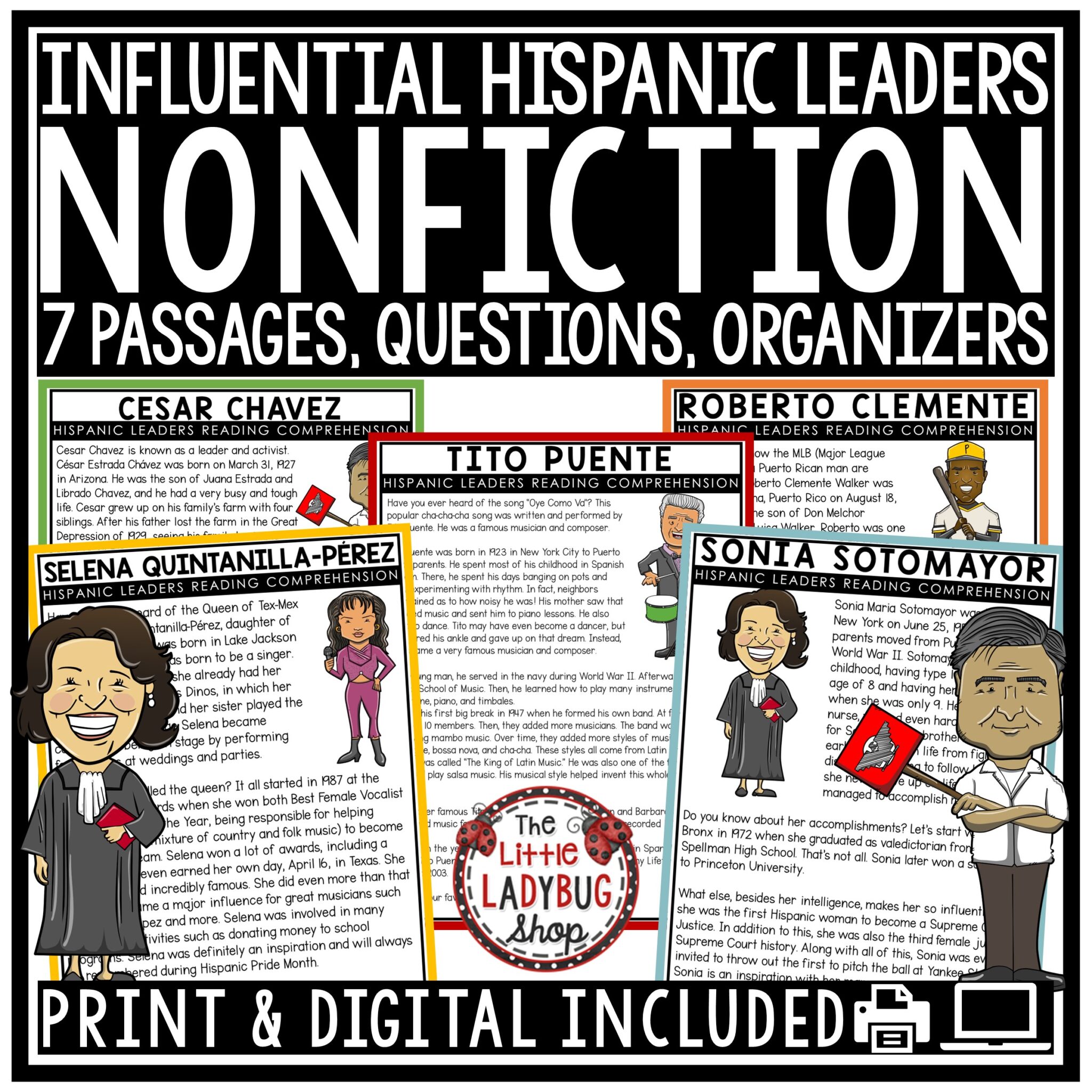 Hispanic Heritage Month Reading Passages - The Little Ladybug Shop