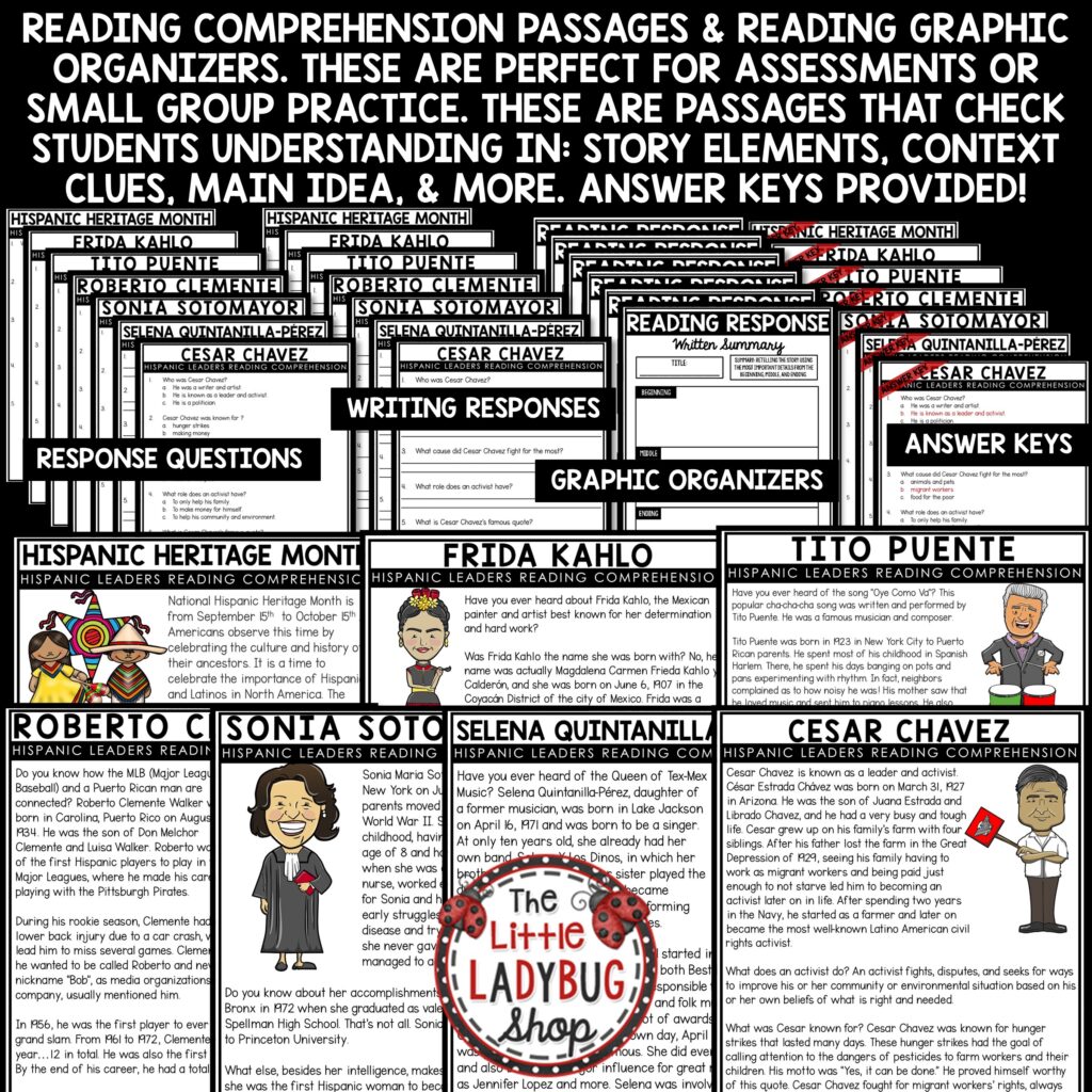 Hispanic Heritage Month Reading Passages - The Little Ladybug Shop