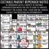 Editable Parent Teacher Reminder Notes for Communication - Conference ...