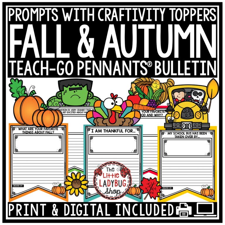 Halloween Thanksgiving Fall Writing Prompts Bulletin Board - The Little ...