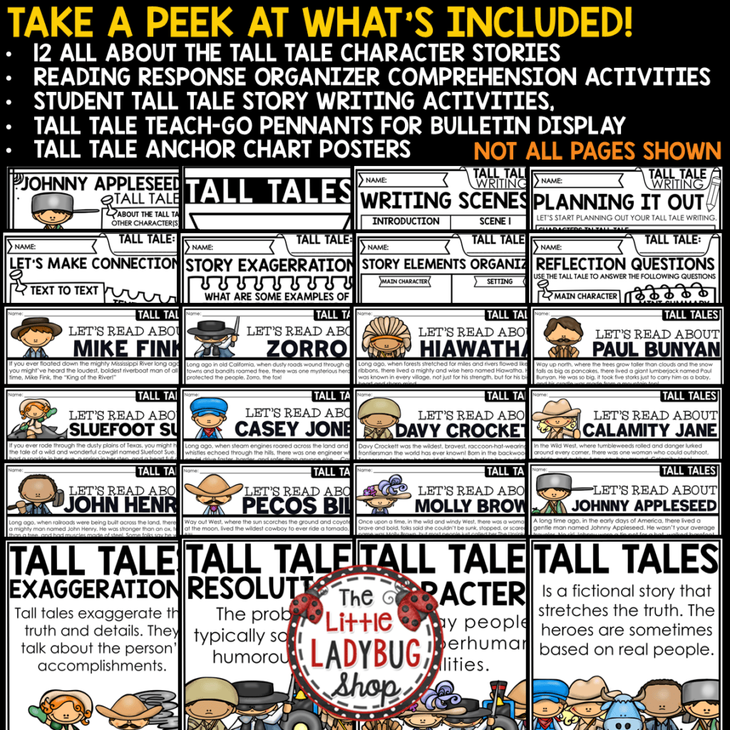 Traditional Literature Tall Tales Reading Passages Activities - The ...