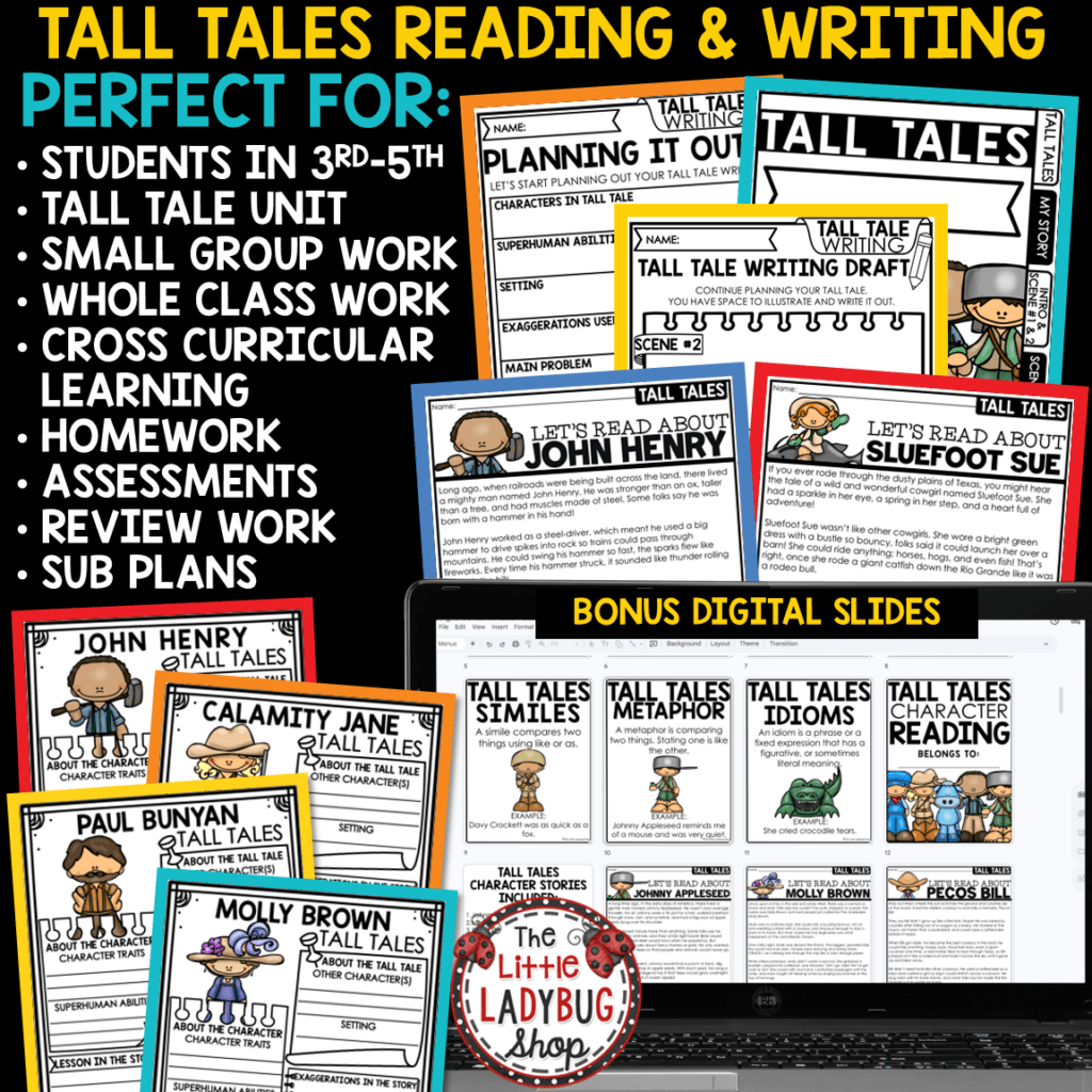 Traditional Literature Tall Tales Reading Passages Activities - The ...