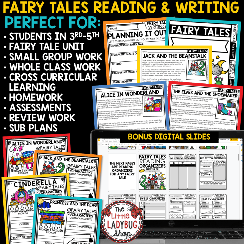 Fairy Tale Unit Reading Passages Activities Writing Organizers - The ...