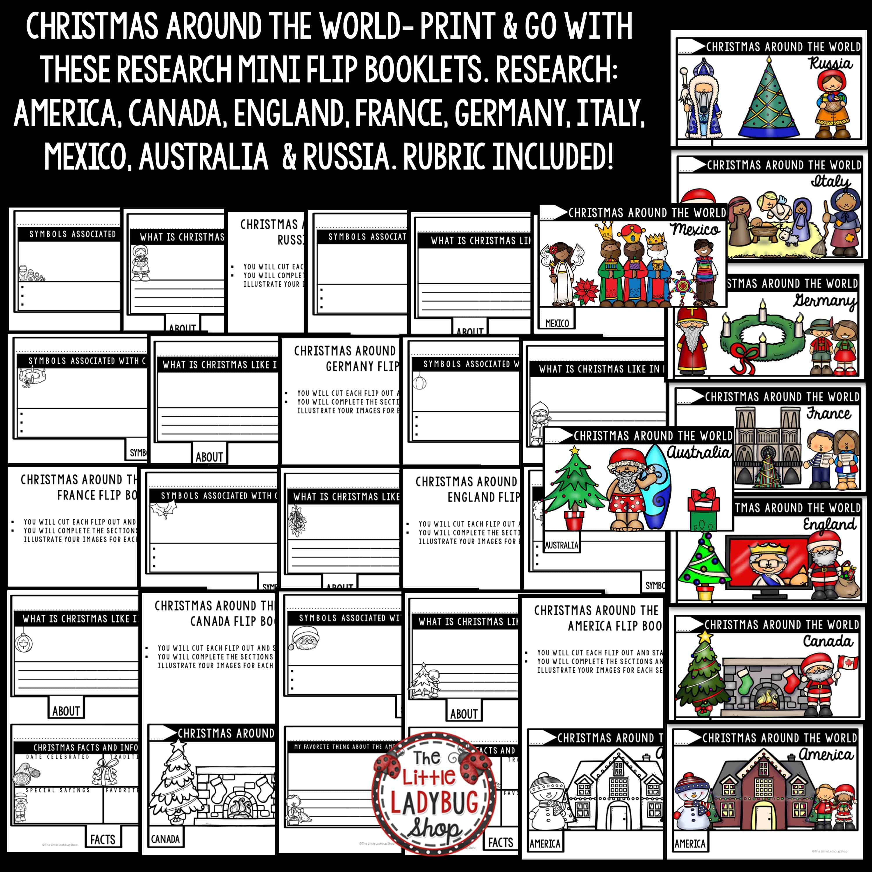 Christmas Around The World Research Flip Books - The Little Ladybug Shop