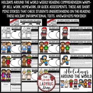 Winter Holidays Around the World Reading Comprehension Passages 3rd ...