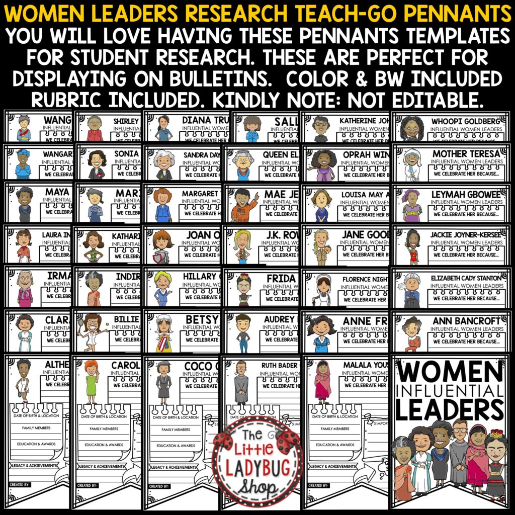 Women's History Month Biography Bulletin Board - The Little Ladybug Shop