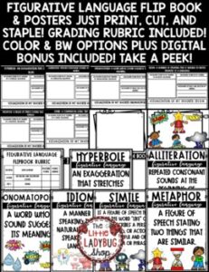 Figurative Language Activities, Posters Worksheets Idioms, Metaphors ...