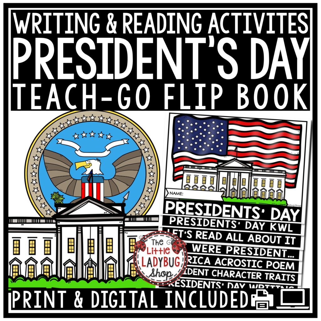 US Presidents' Day Writing Activities Bulletin Board - The Little ...