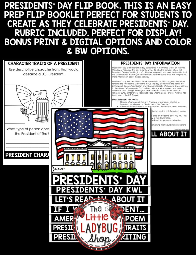 US Presidents' Day Writing Activities Bulletin Board - The Little ...