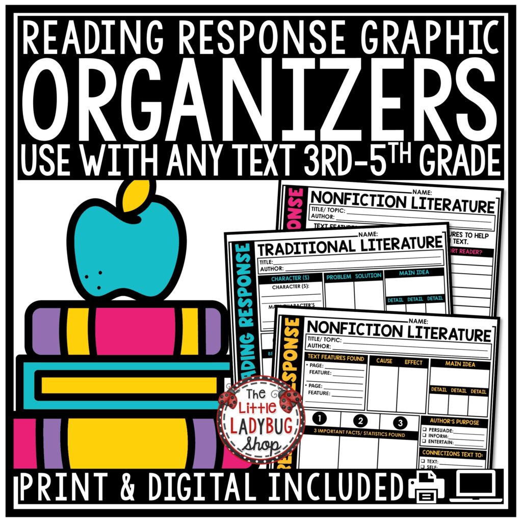 Reading Response Graphic Organizers - The Little Ladybug Shop