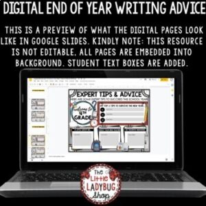 End of The Year Writing Activity Brochure: Advice for Next Year's ...