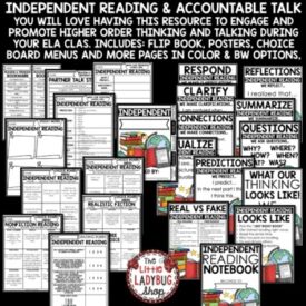 Independent Book Reading Accountable Talk Activities Posters Choice ...