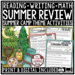 Camping Theme ELA Math Reading Summer Review Packet Writing Prompt 3rd ...