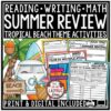 ELA Math Reading Summer Review Packet Writing Prompts 3rd 4th Grade May ...