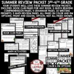 Camping Theme Summer Review Packet 3rd 4th Grade - The Little Ladybug Shop
