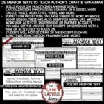 Mentor Sentences Texts ELA Writing Daily Grammar Skills Practice 3rd ...