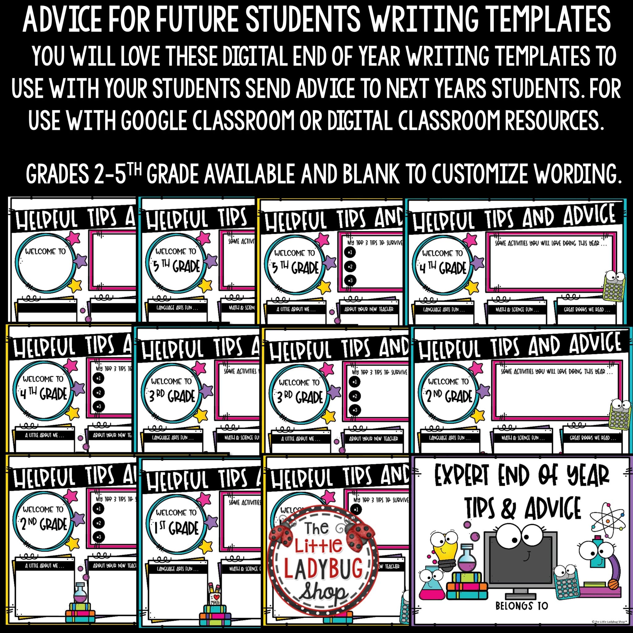 Digital End of Year Advice for Next Years Students Google Classroom ...