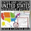 50 US States and Capitals by Region Test / Quiz Regions of The United ...