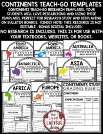 7 Continents Worksheets Activities Research Report Templates World ...