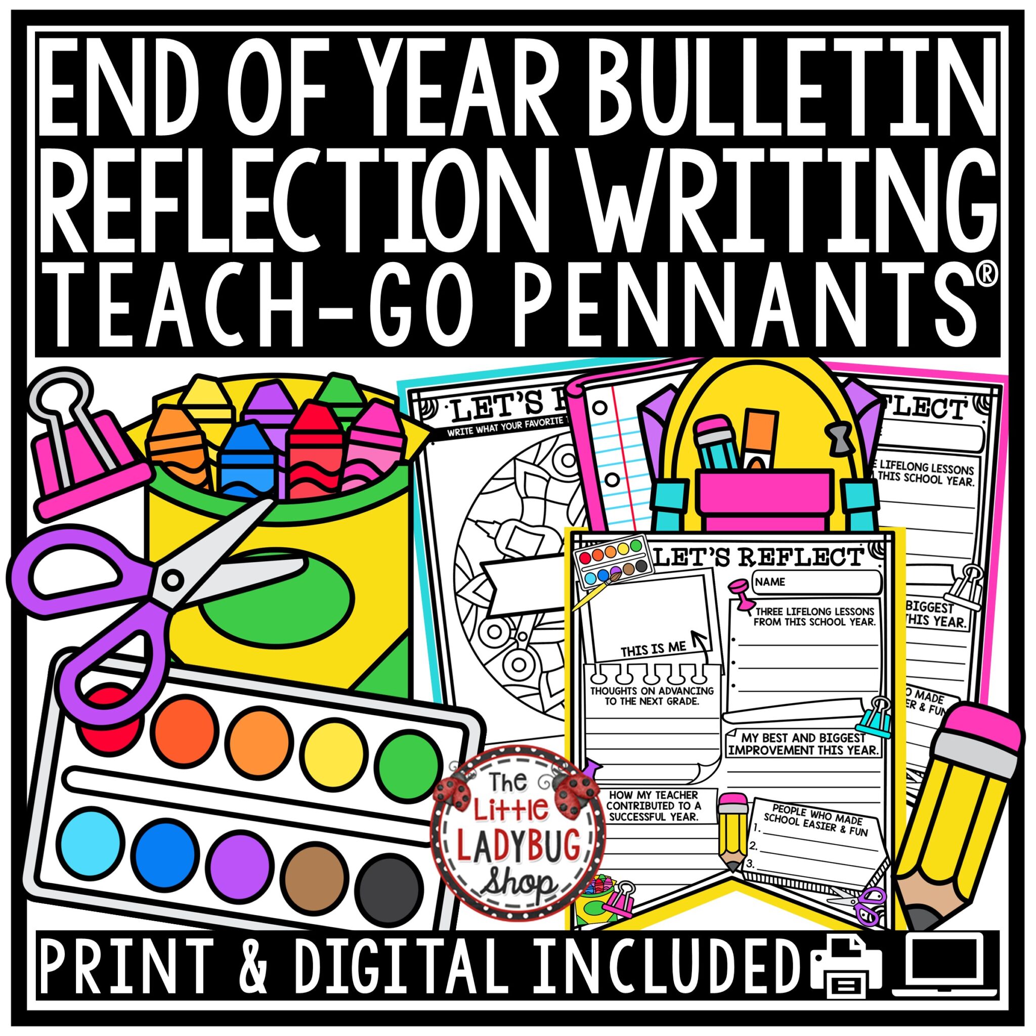 End of Year Writing Reflection Activity Poster - The Little Ladybug Shop