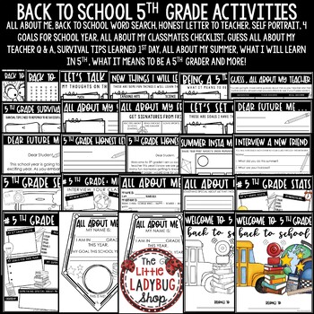 Back to School Activities 5th Grade: All About Me Google Slide ...