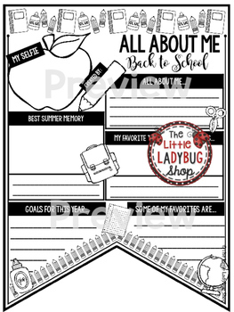 Back to School Bulletin Board: All About Me Poster & Beginning of the ...