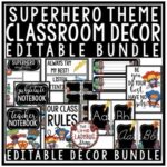 Back to School Superhero Theme Classroom Decor Posters Editable ...