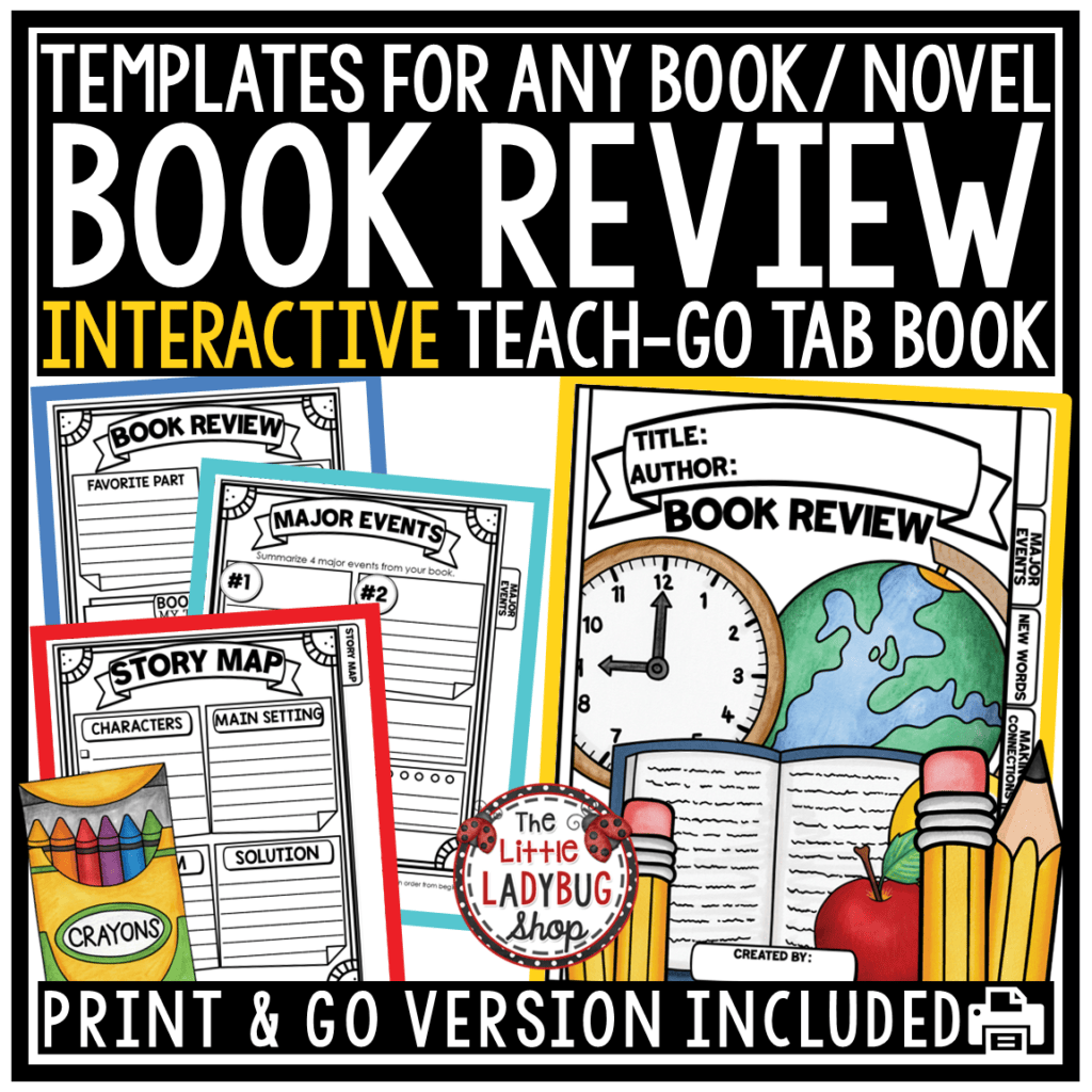 Book Report Review Template Reading Response Story Elements - The ...