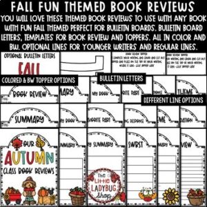 Book Review Template Fall Bulletin Board & Book Report Google Slides ...