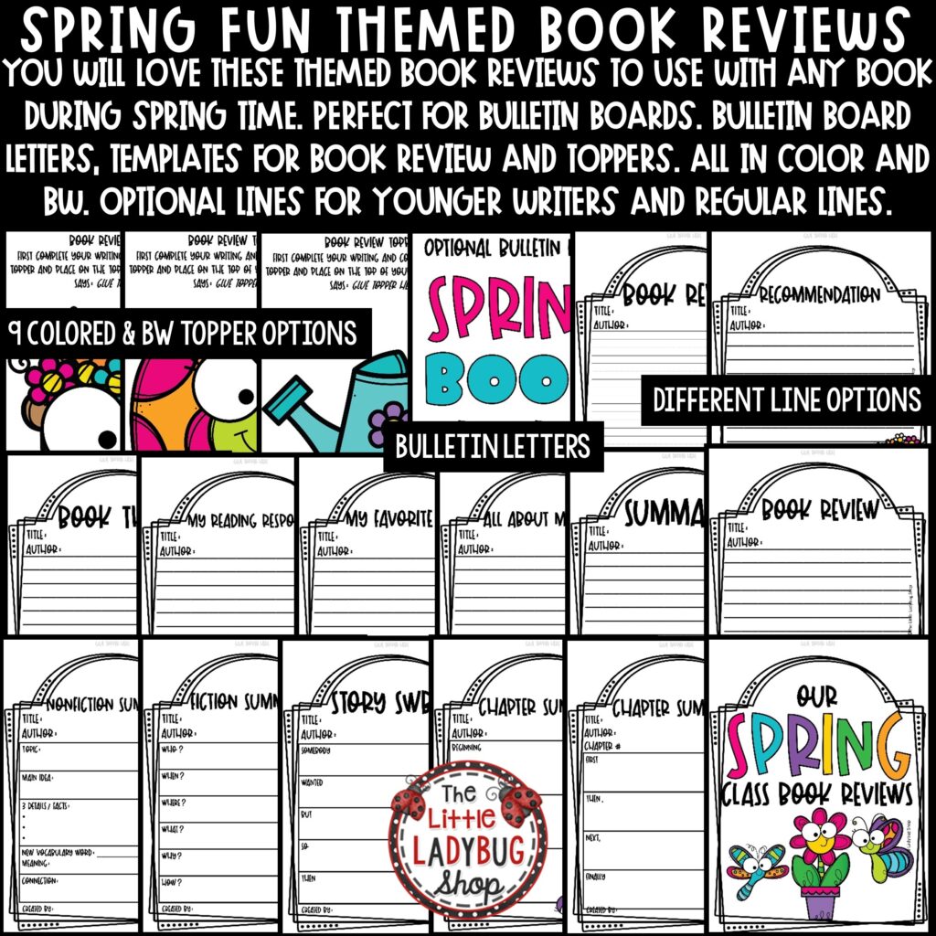 Book Review Template Spring Bulletin Board & Book Report Google Slides ...