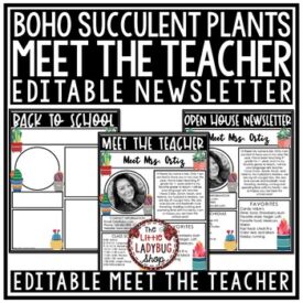 Cactus Theme Welcome Back to School Letters Editable: Meet The Teacher ...
