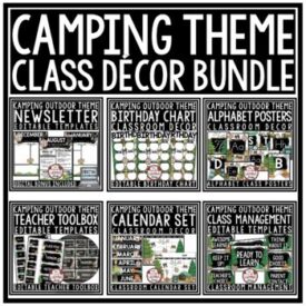 Camping Theme Classroom Decor Newsletter Template Editable Teacher ...